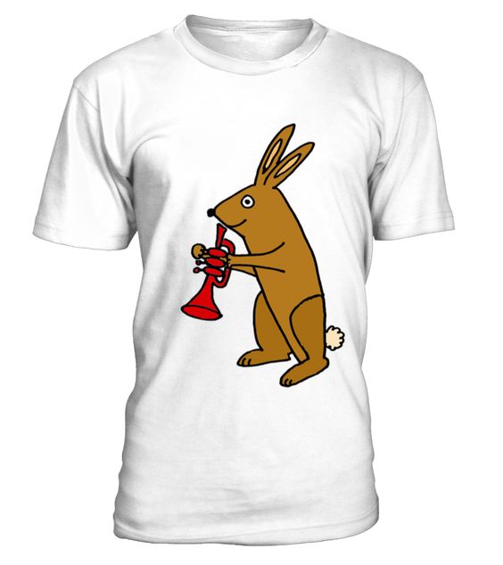 Funky brown bunny rabbit playing red tru rabbit duck t shirt dap