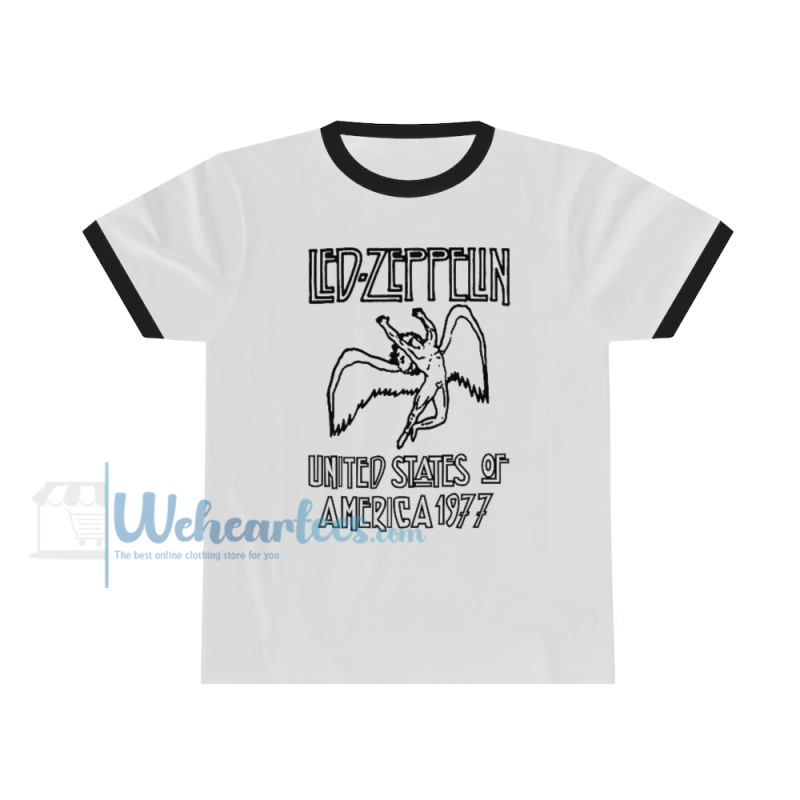 Led Zeppelin United States Of America 1977 Ringer Shirt Led Zeppelin United States Of America 1977 Ringer Shirt